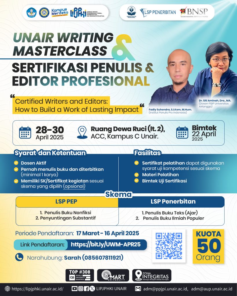 Unair Writing Masterclass “Certified Writers and Editors: How to Build ...